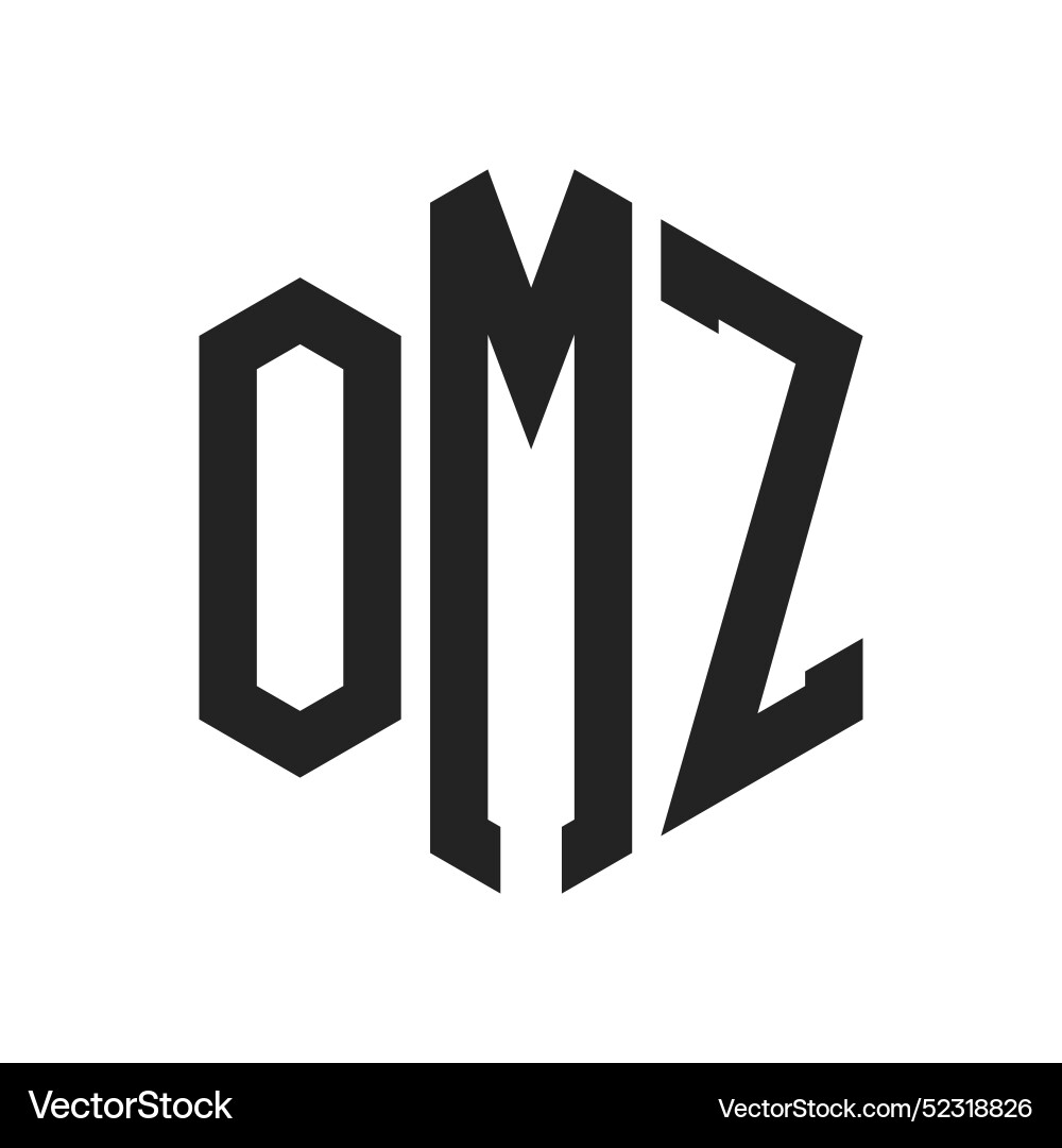 Omz logo design initial letter monogram Royalty Free Vector