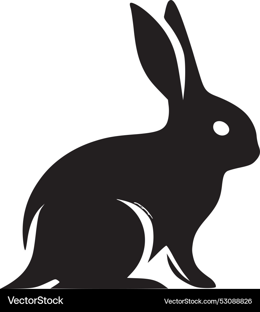 Rabbit - black and white Royalty Free Vector Image