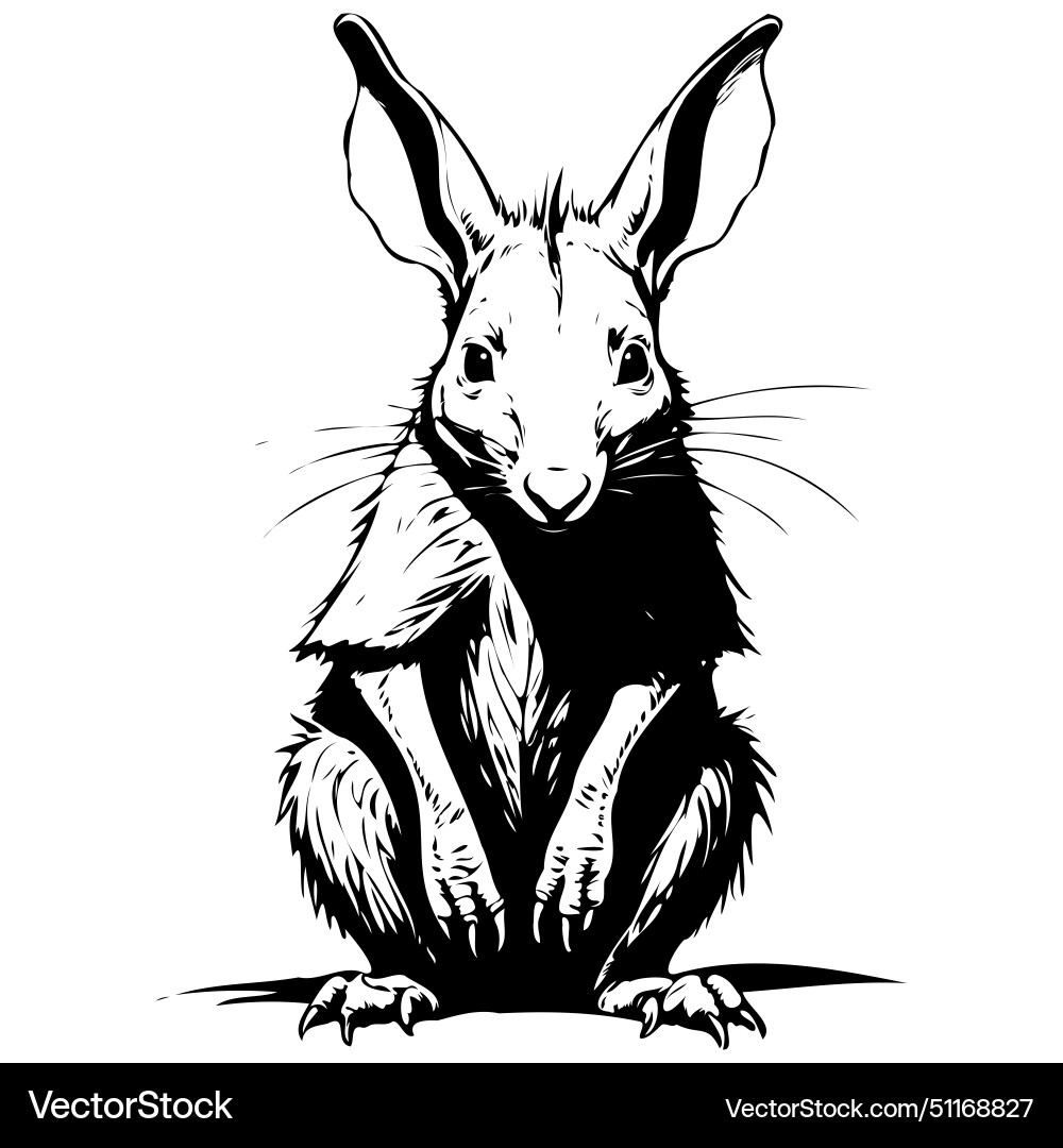 Aardvark sitting sketch realistic animal Vector Image