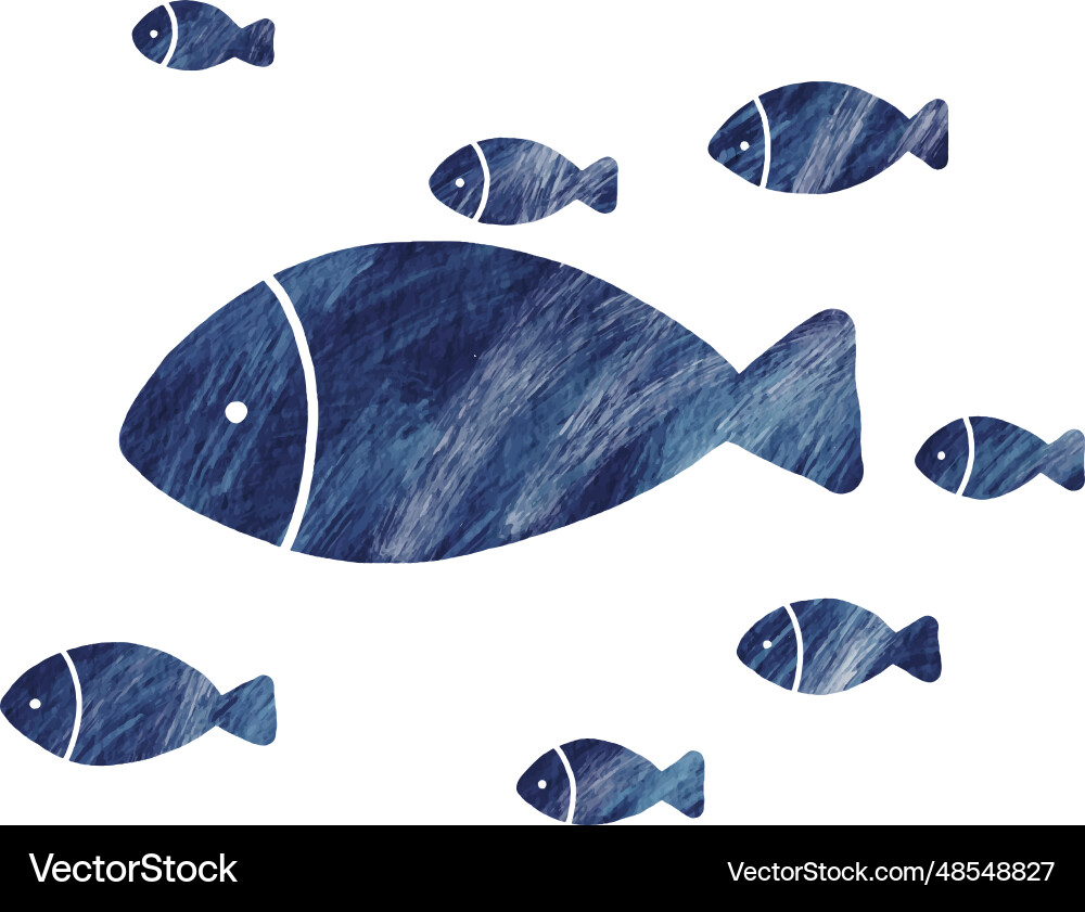Abstract school of fish sign banner Royalty Free Vector