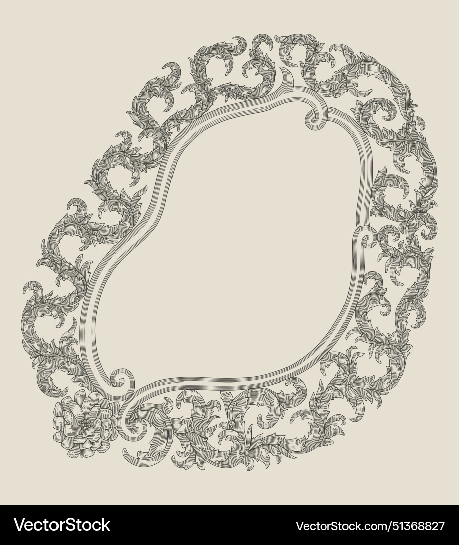 Antique frame vintage engraving Royalty Free Vector Image