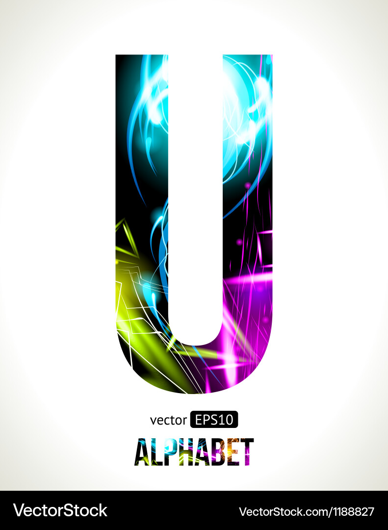 Buchstabe U Lizenzfreies Vektorbild - VectorStock