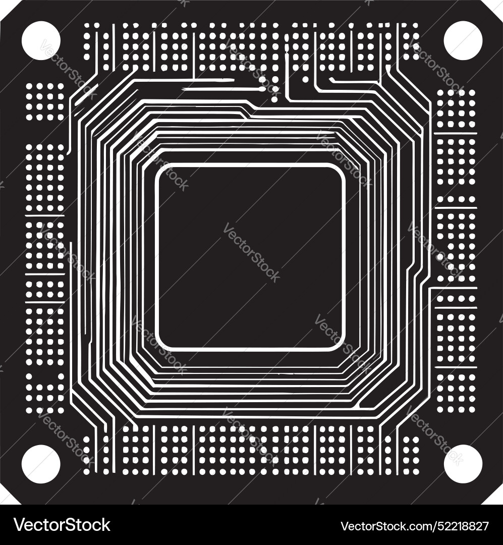 Pixelpulse dynamic chip logo chipfusion emblem Vector Image