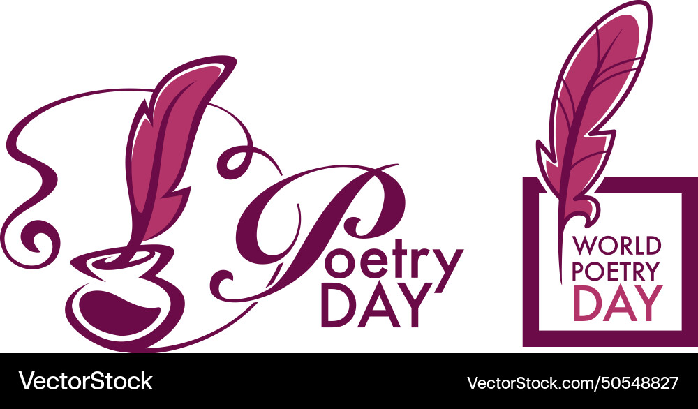 Poetry day activities and celebration banner Vector Image
