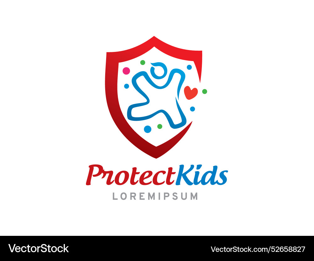 Protect kids logo symbol or icon template Vector Image