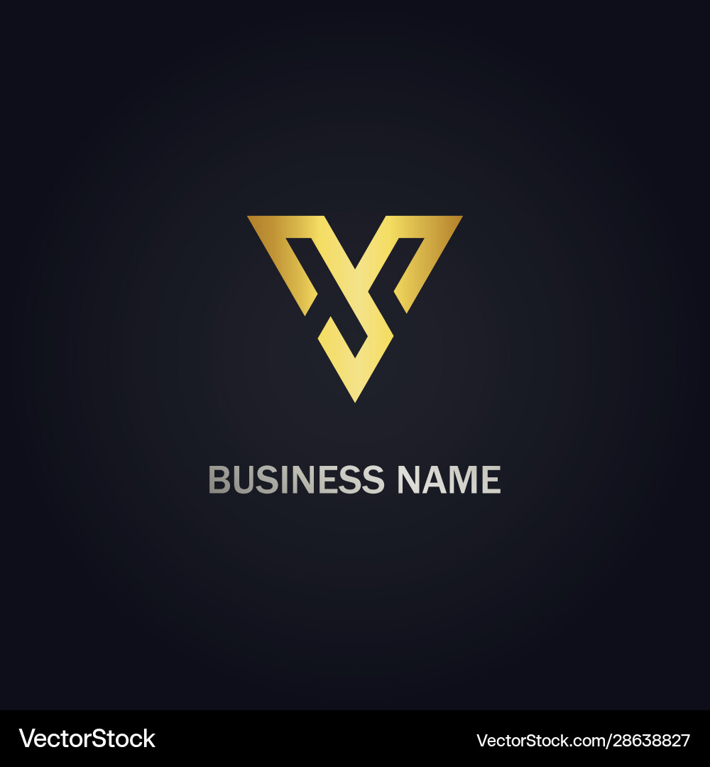 V initial gold logo Royalty Free Vector Image - VectorStock