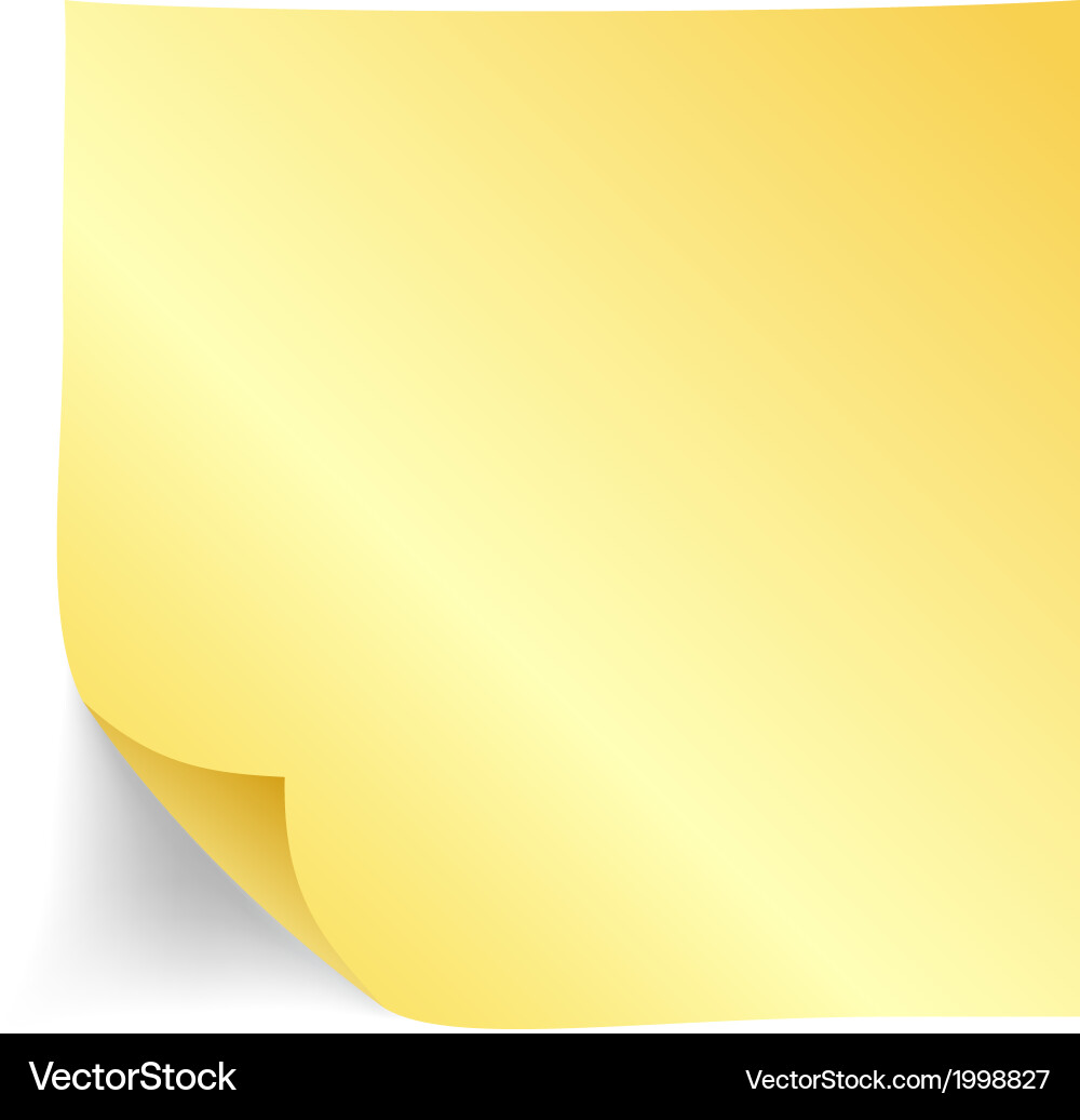 Yellow paper note Royalty Free Vector Image - VectorStock