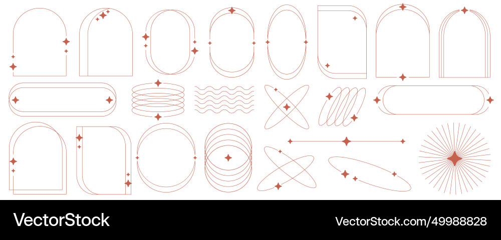Aesthetic frame shape outline minimal graphic Vector Image