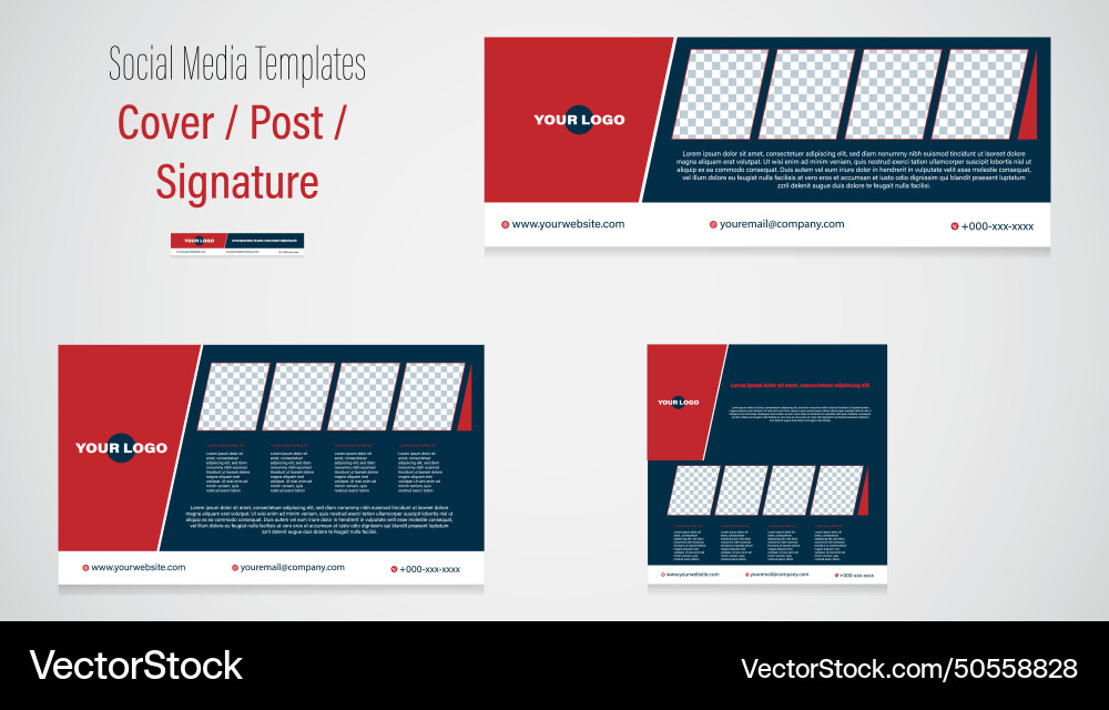 Clean graphic design templates to various social m