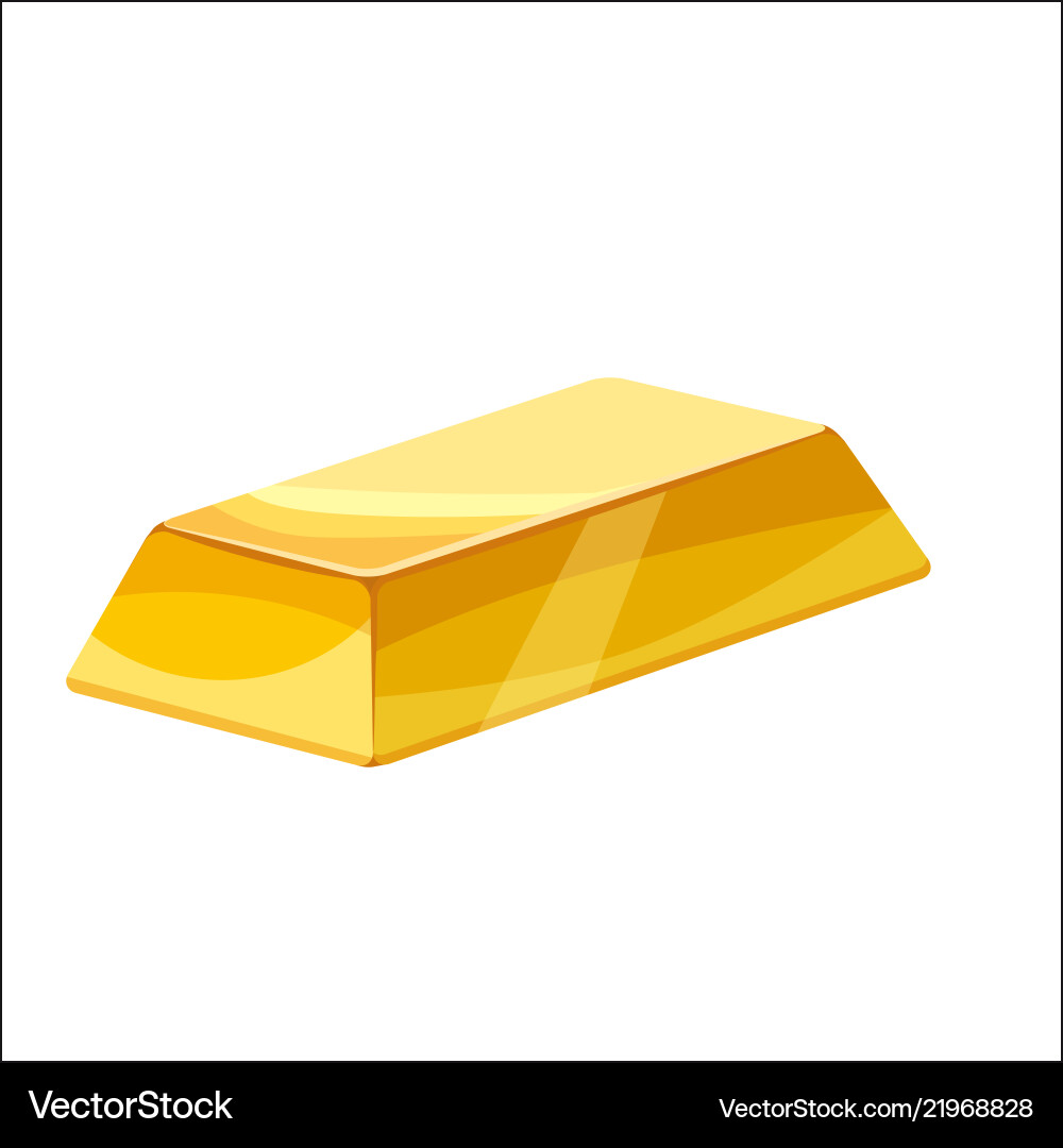 Gold bar icon cartoon style Royalty Free Vector Image