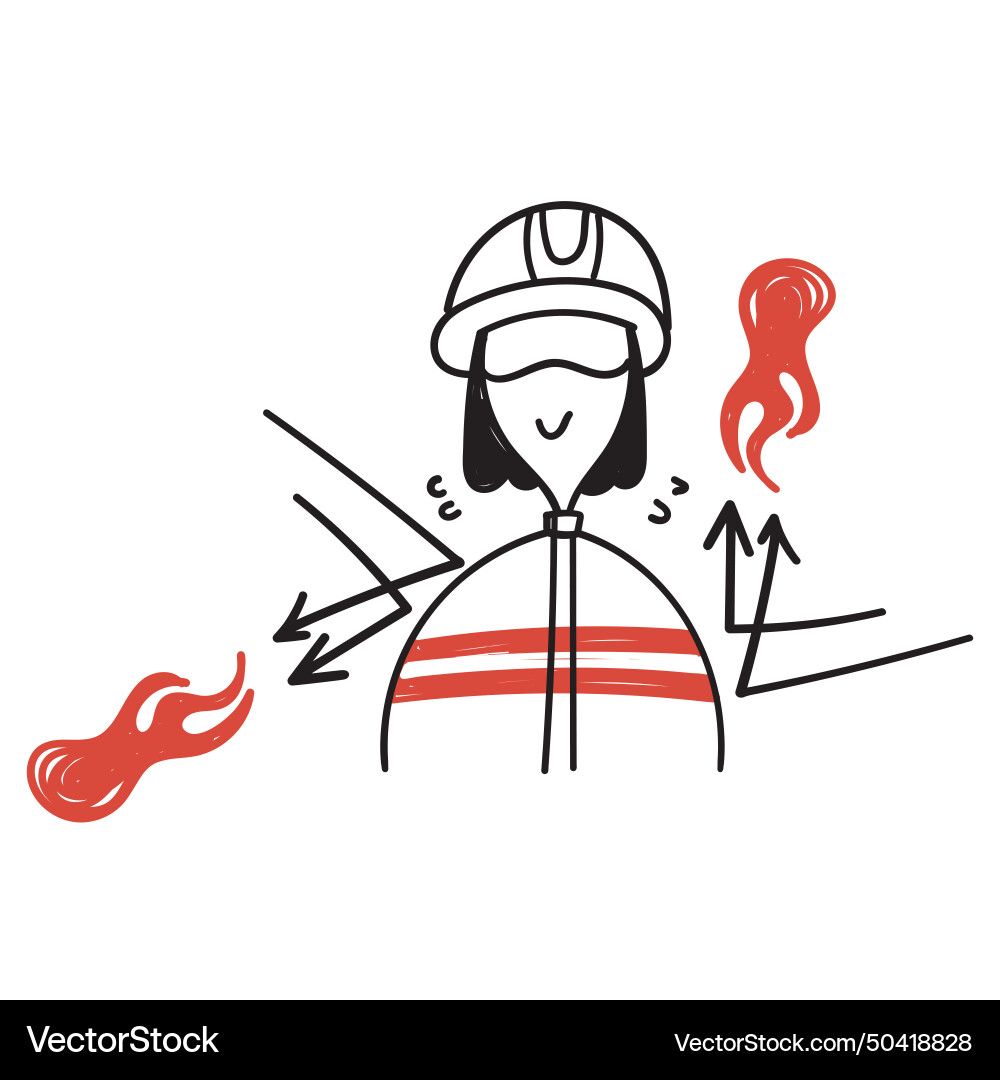 Hand drawn doodle fireproof clothing Royalty Free Vector