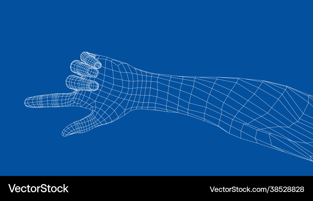 Human hand point with finger Royalty Free Vector Image