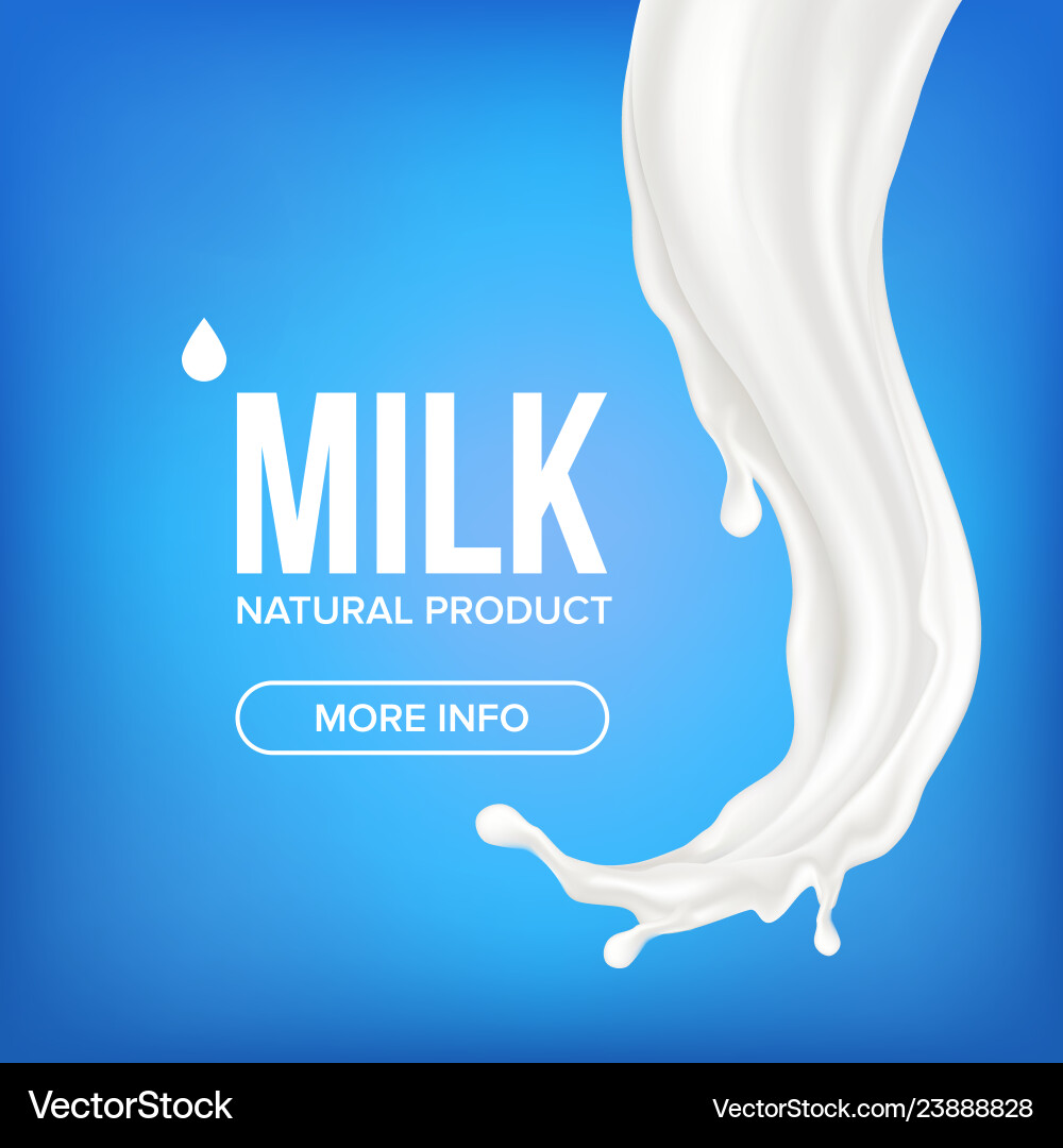 Milk Splash Motion - Creamy Pour Royalty Free Vector Image