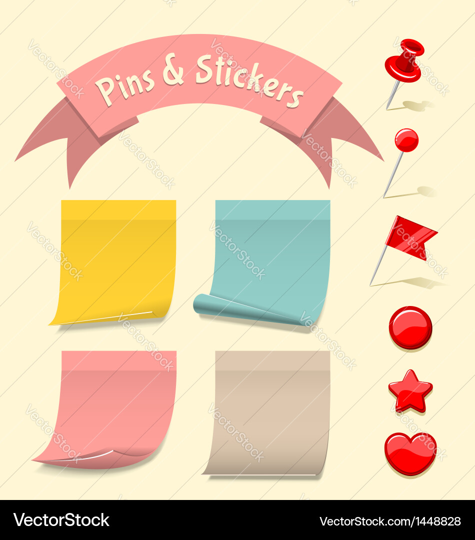Pins and stickers Royalty Free Vector Image - VectorStock