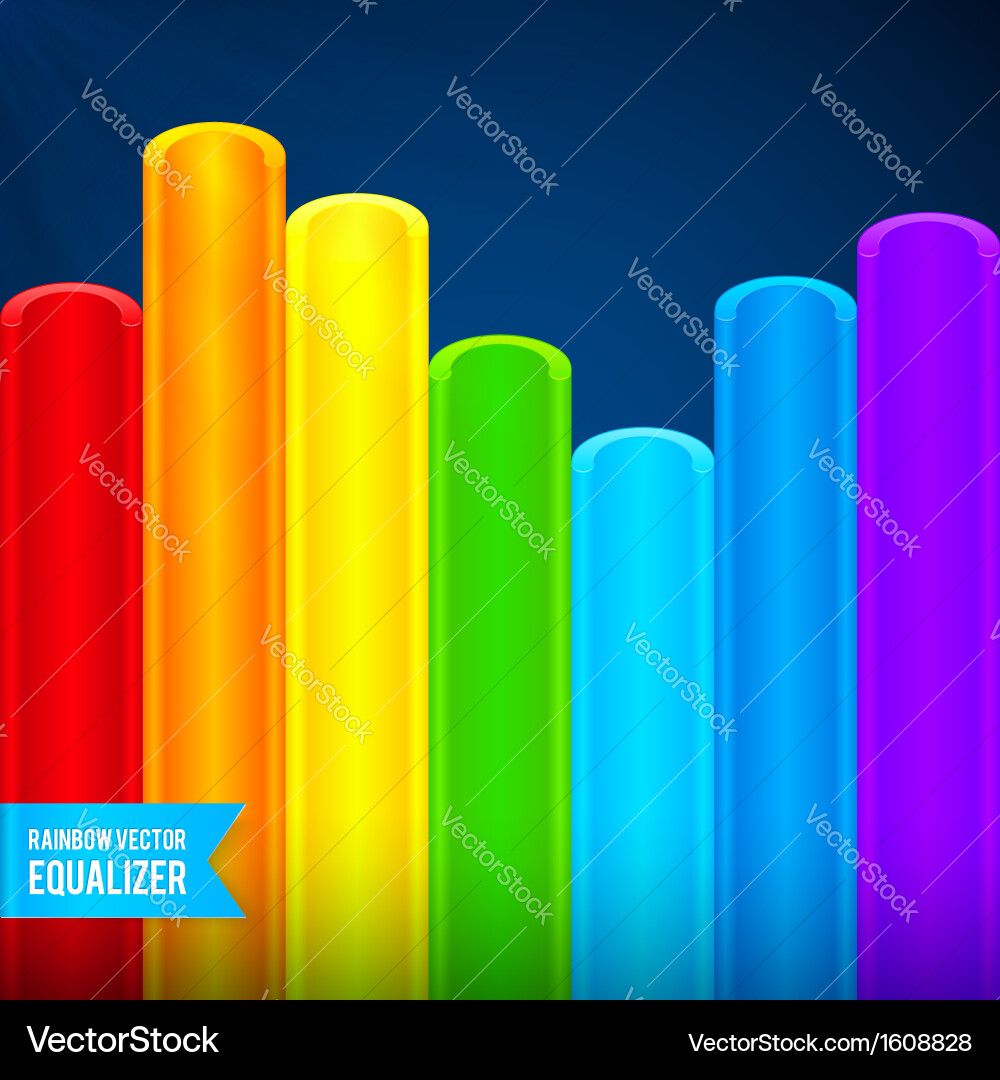 Rainbow Equalizer Tubes Royalty Free Vector Image