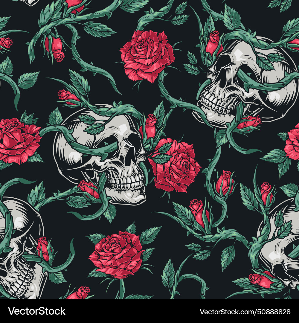 Scary romantic colorful seamless pattern Vector Image