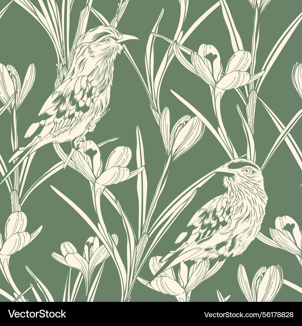 Seamless floral pattern outline Royalty Free Vector Image