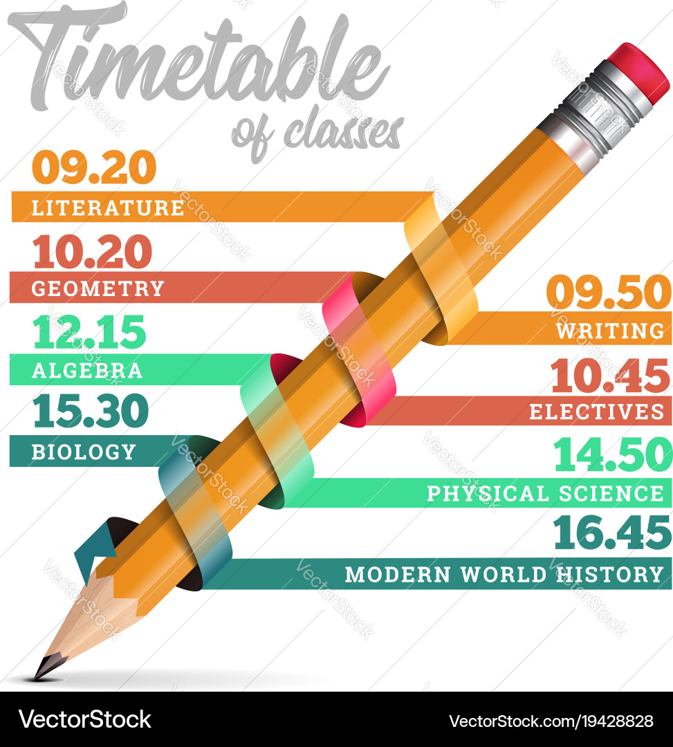 Timetable or timeline design template Royalty Free Vector