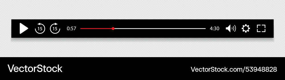 Video play bar template with button or pause Vector Image