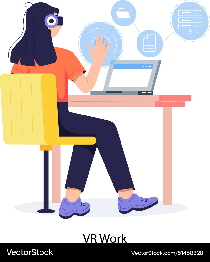 Vr work Royalty Free Vector Image - VectorStock