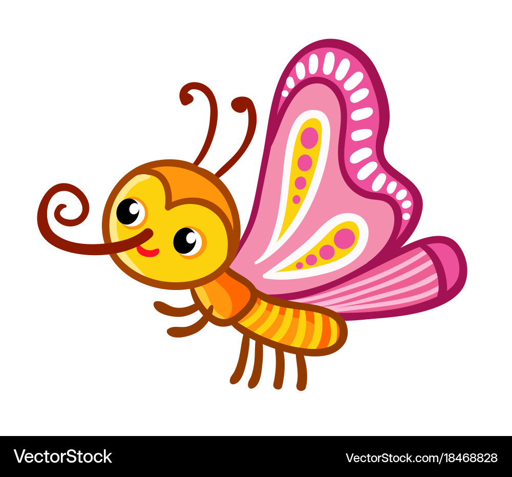 With cute butterfly Royalty Free Vector Image - VectorStock