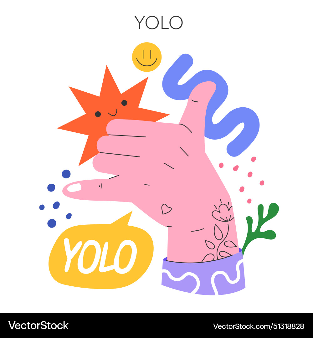 Yolo concept flat Royalty Free Vector Image - VectorStock