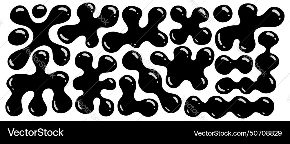 3d flat abstract liquid shapes set inflated Vector Image