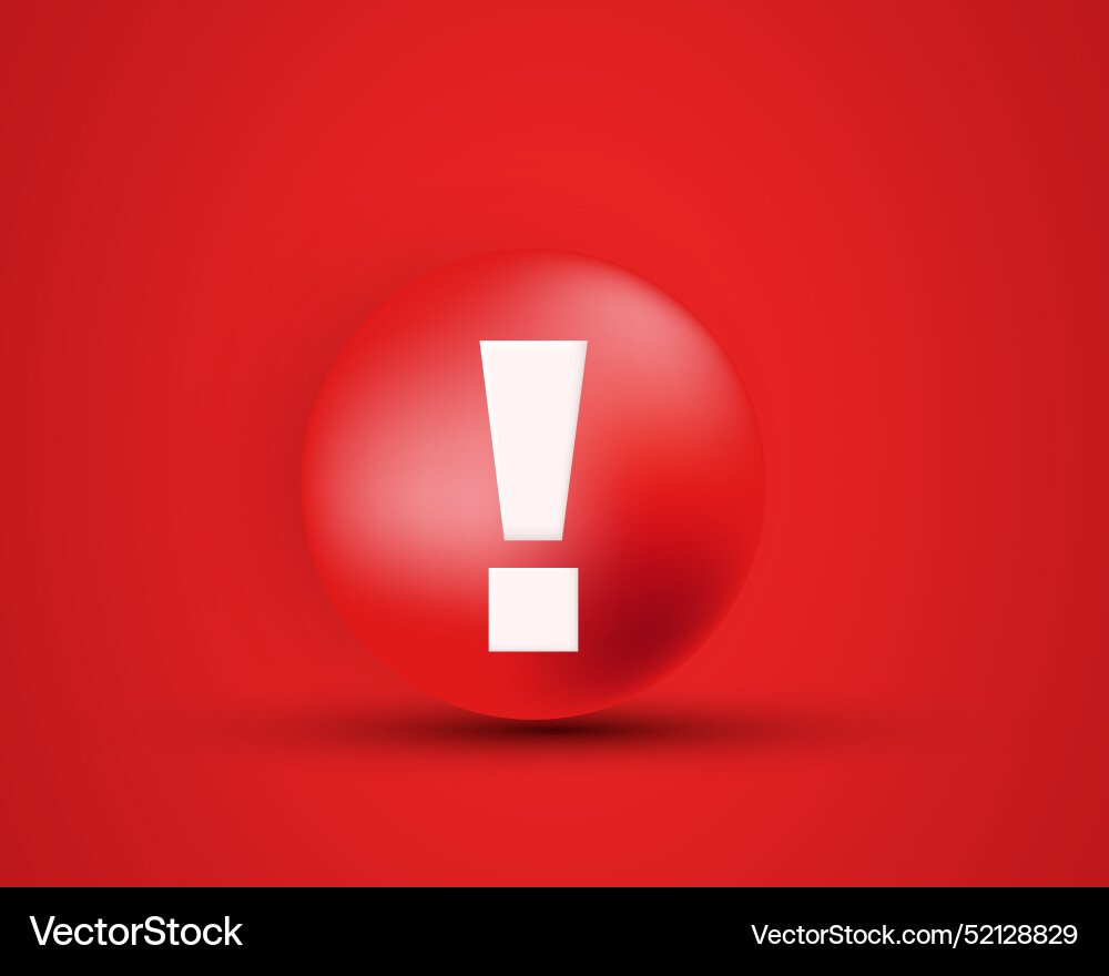 3d red urgency warning design icon symbol alert Vector Image