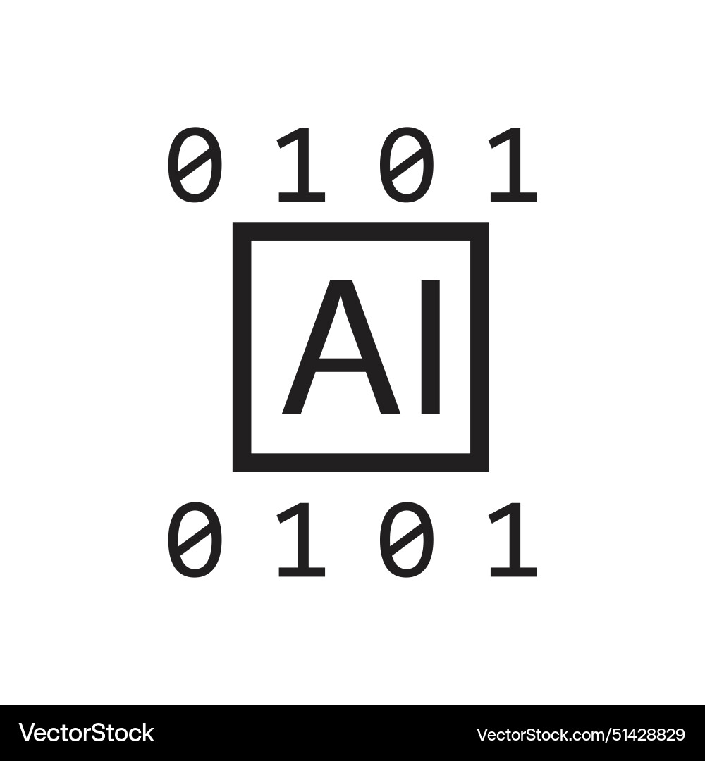 Ai artificial intelligence icon Royalty Free Vector Image