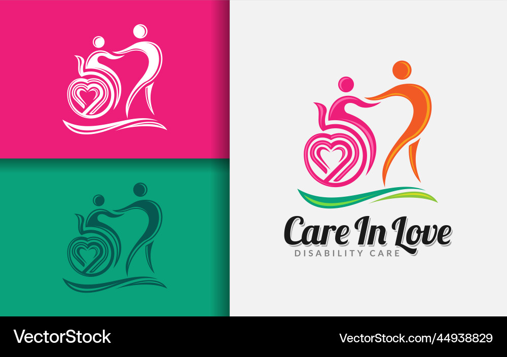 Care in love disability logo design modern Vector Image