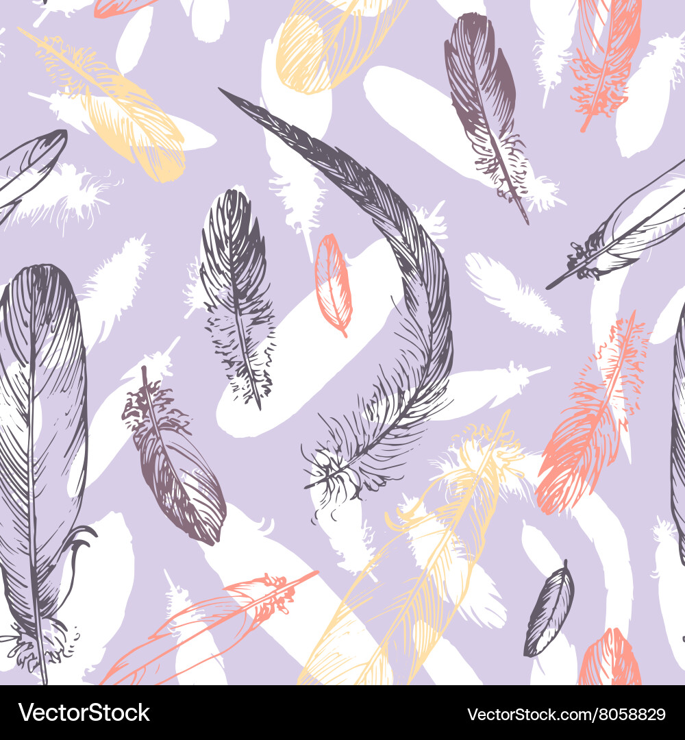 Feathered Seamless Pattern Royalty Free Vector Image