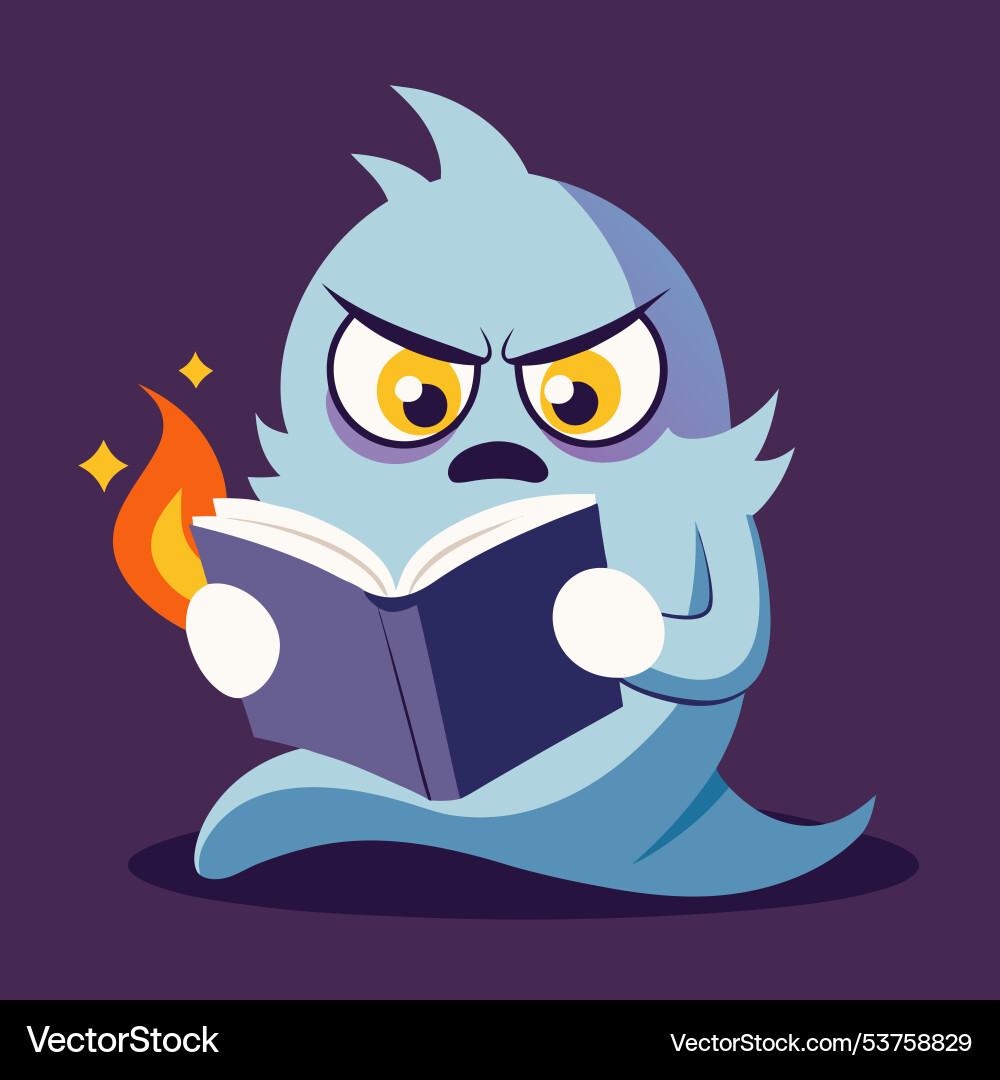 Ghost zombie reading a book Royalty Free Vector Image