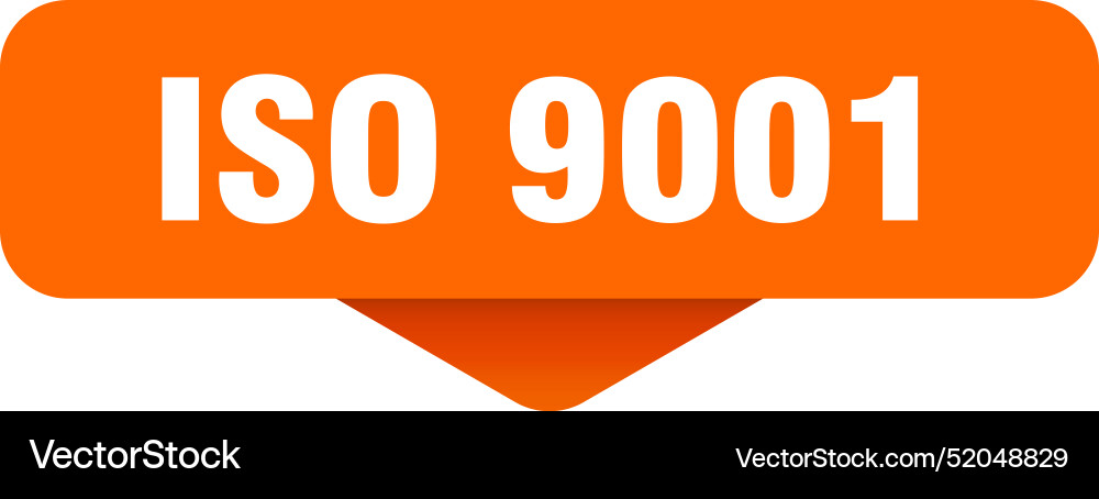 Iso 9001 sticker sign on transparent Royalty Free Vector