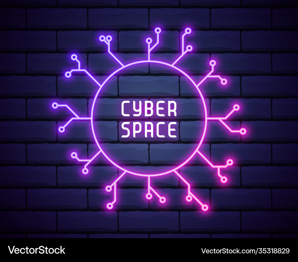 Neon circle pattern glowing for advertisement Vector Image