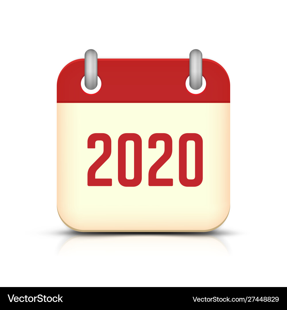 New year 2020 calendar icon Royalty Free Vector Image