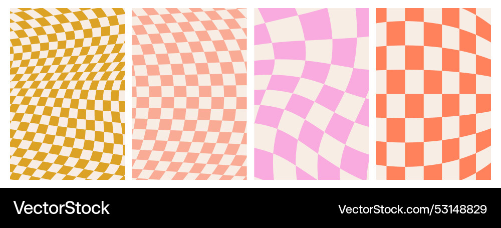 Psychedelic checkerboard posters Royalty Free Vector Image