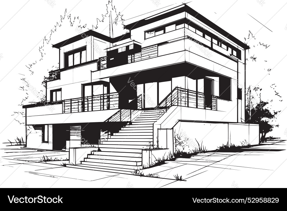 Threefold serenity icon of architectural opulence Vector Image