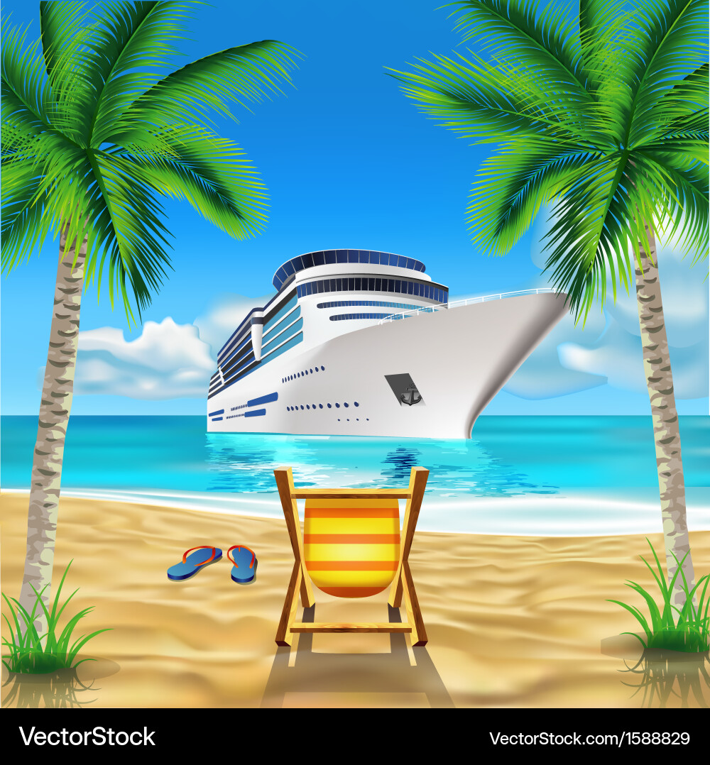 Tropical Beach Vacation Royalty Free Vector Image