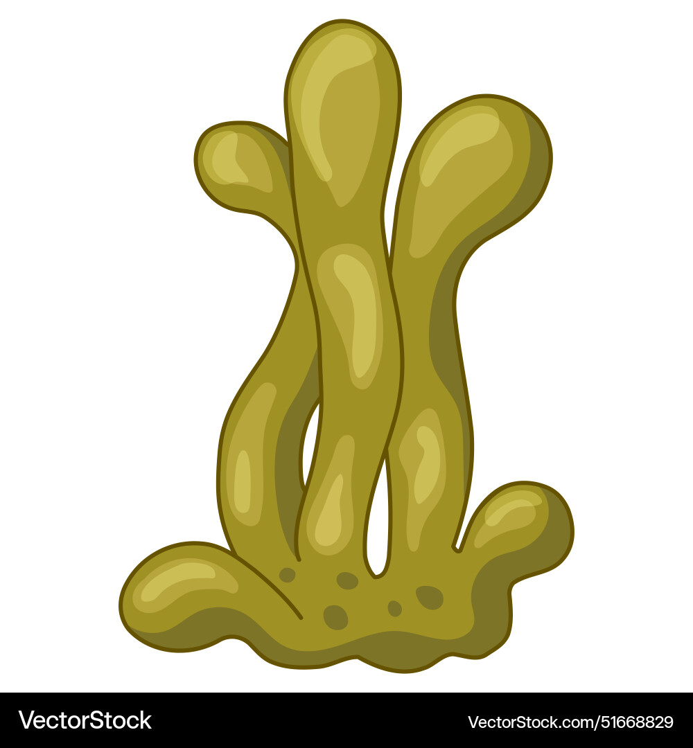 Underwater green seaweed waves algae on a white Vector Image