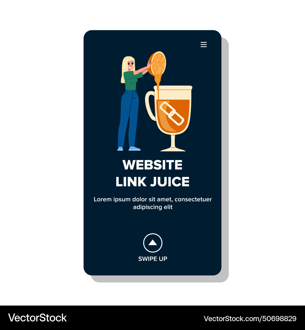 Url website link juice Royalty Free Vector Image