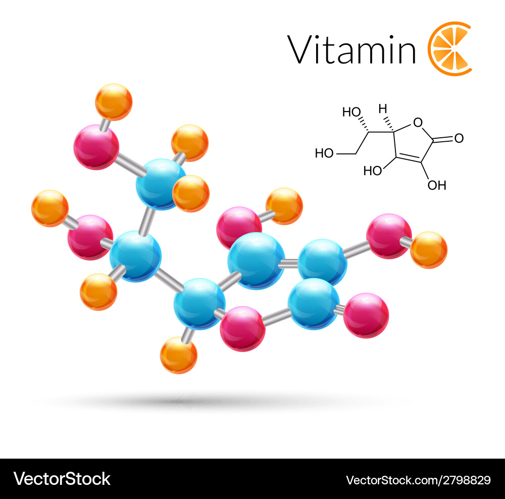 Vitamin C Molecular Structure Royalty Free Vector Image