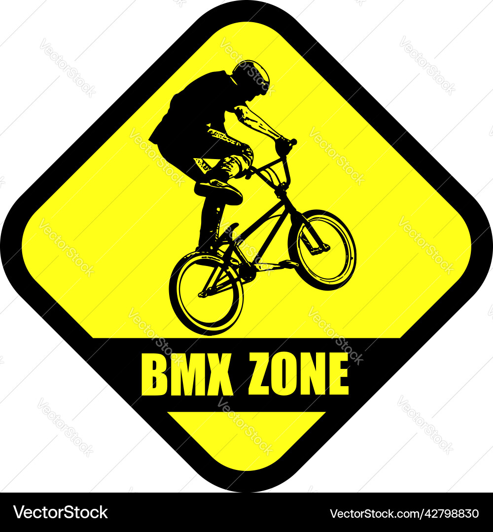 Bmx zone traffic sign - artwork Royalty Free Vector Image