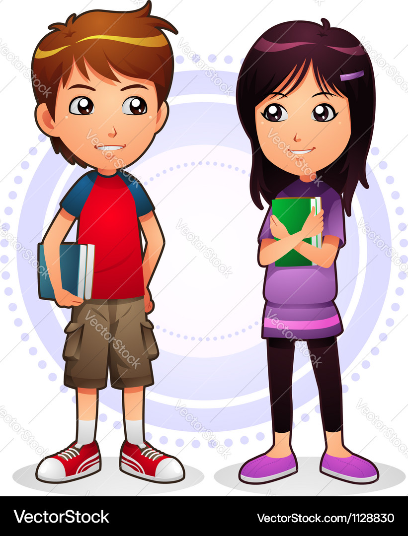 Boy and girl Royalty Free Vector Image - VectorStock