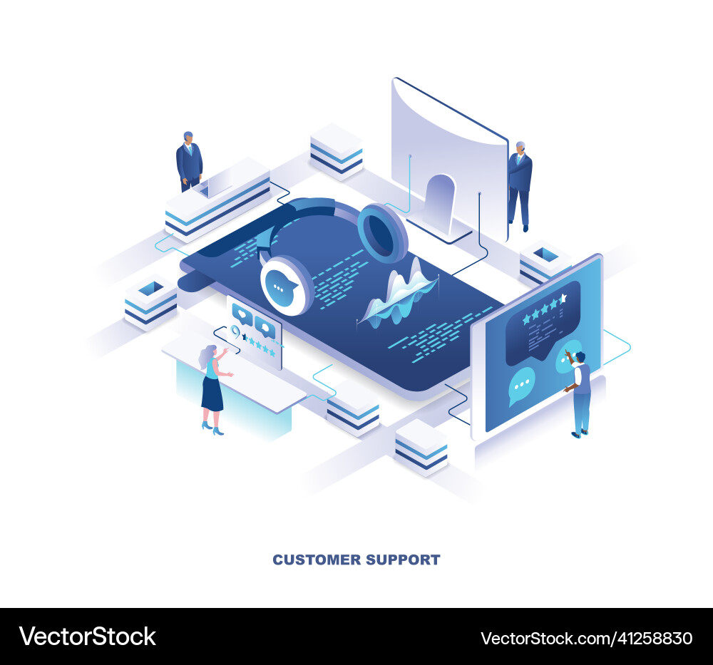 Customer or technical support service isometric Vector Image
