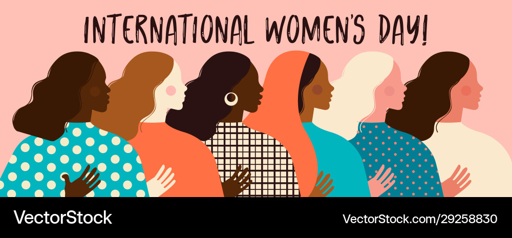 Female diverse faces different ethnicity poster Vector Image