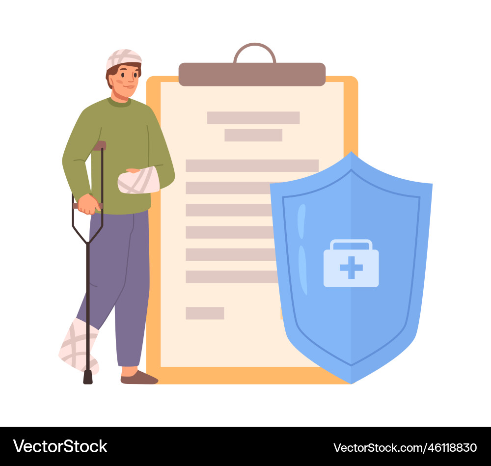 Insurance helping in case of accident Royalty Free Vector
