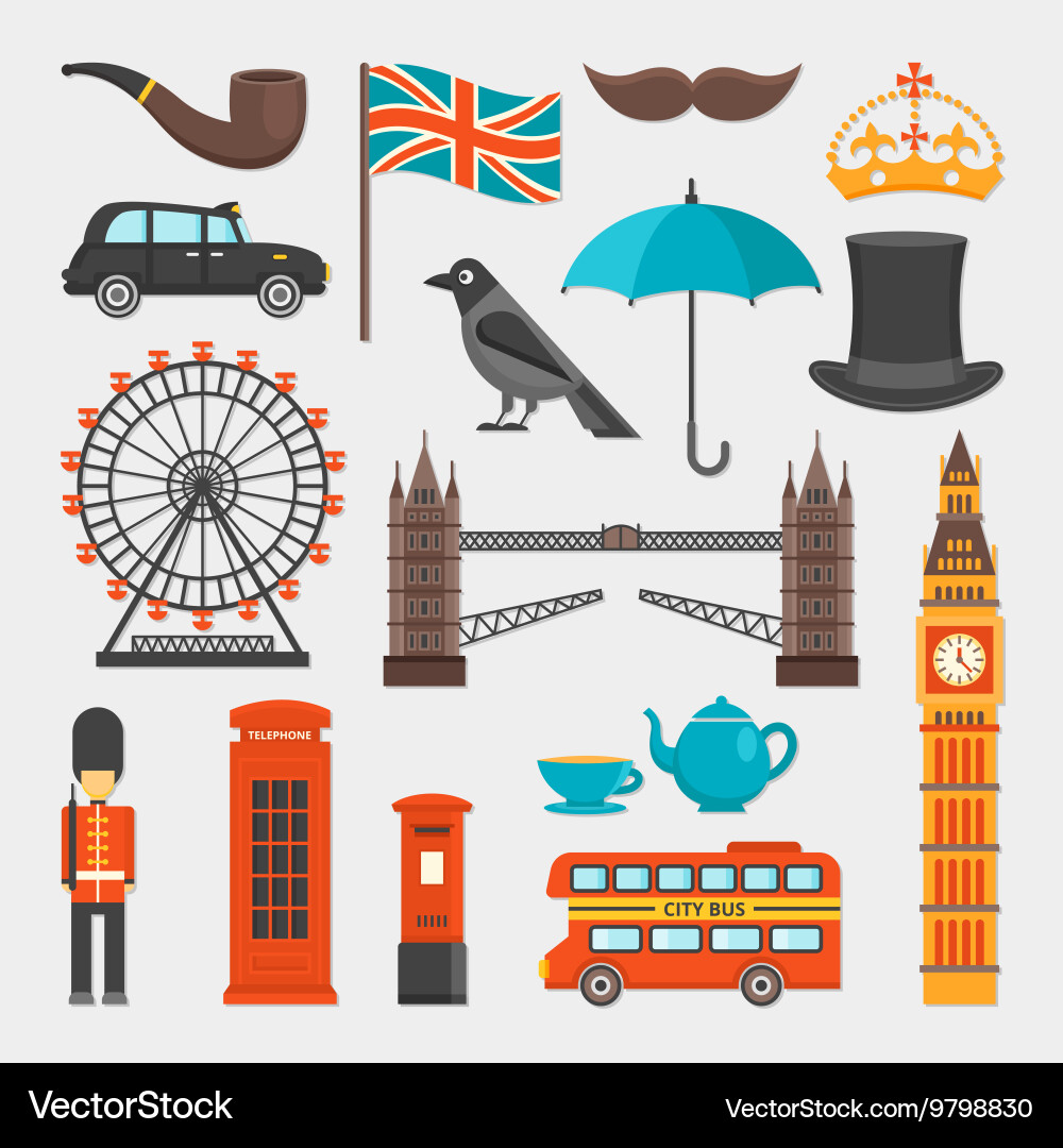 London icon set Royalty Free Vector Image - VectorStock