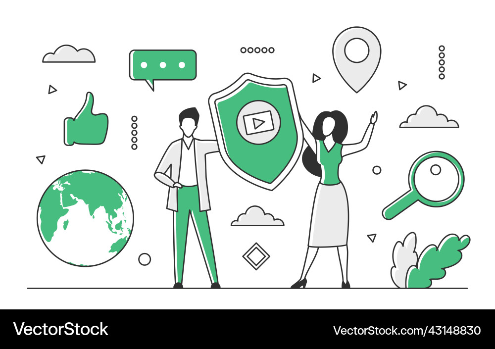 Social media content security policy Royalty Free Vector