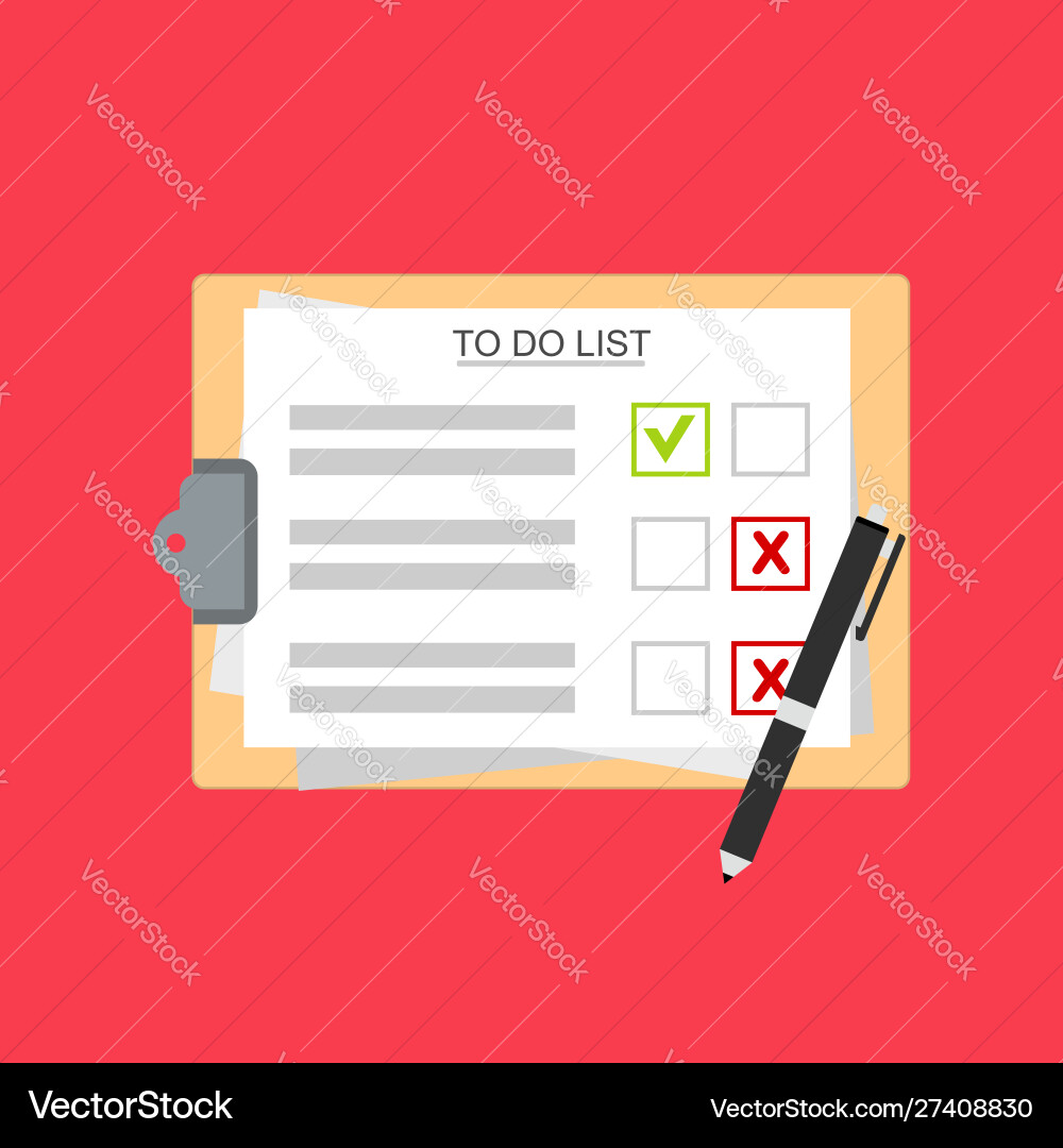 White checklist questionnaire paper square box Vector Image