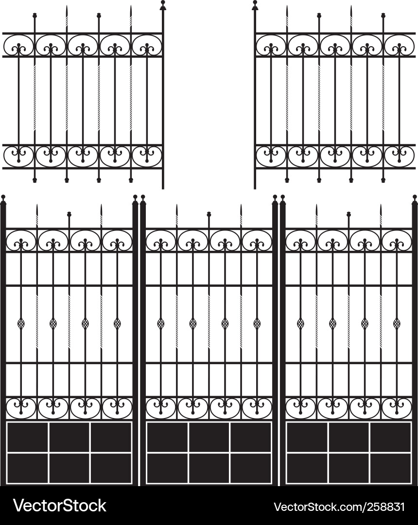 Gate and fences Royalty Free Vector Image - VectorStock